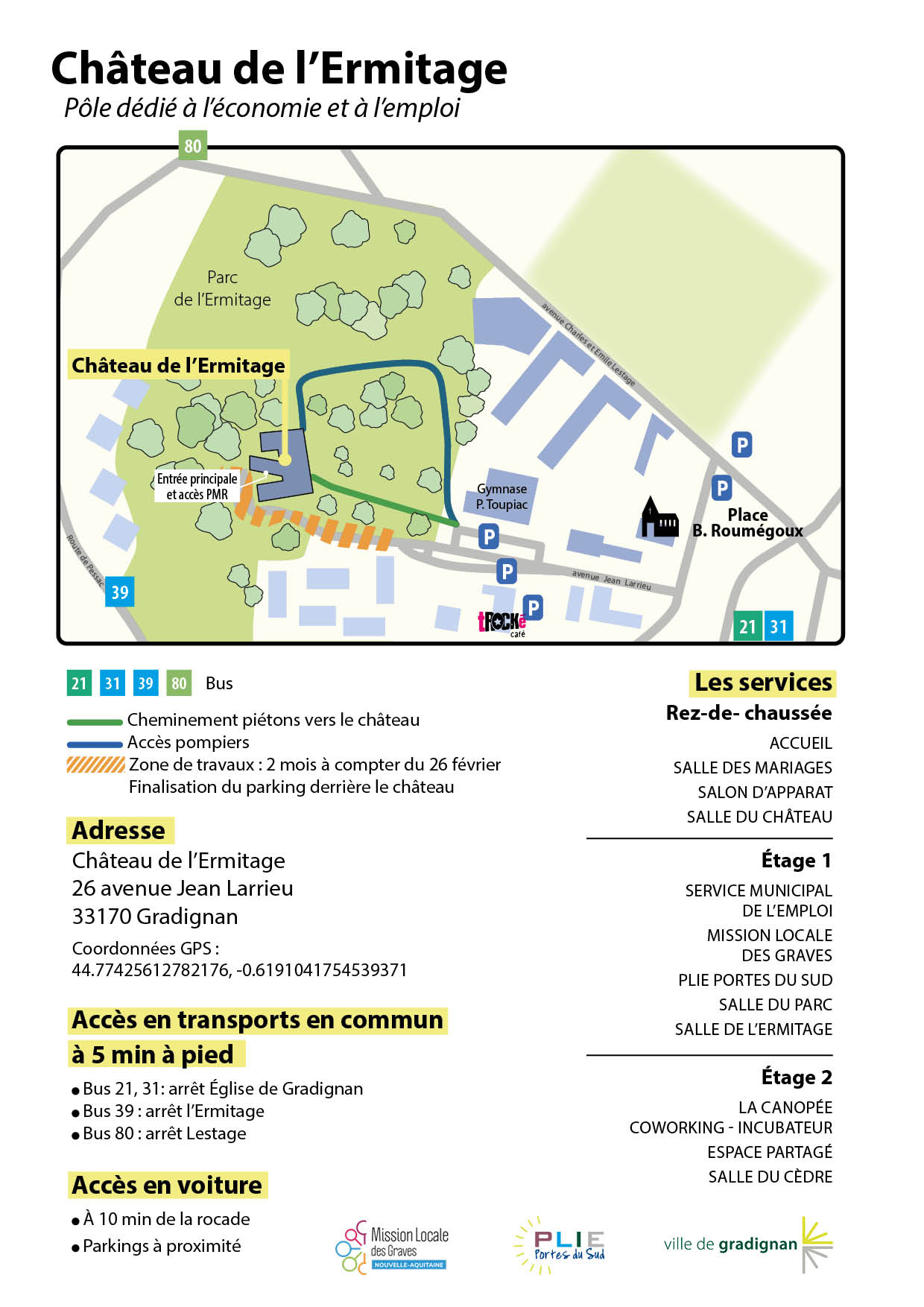 Pôle dédié à l'économie et à l'emploi : le lieu - Ville de Gradignan